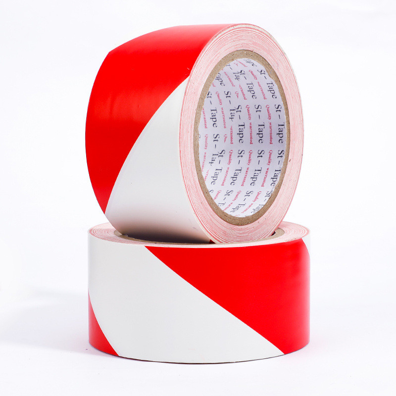 Floor Marking Tape PVC Red White Color Zebra Crossing Warning Tape